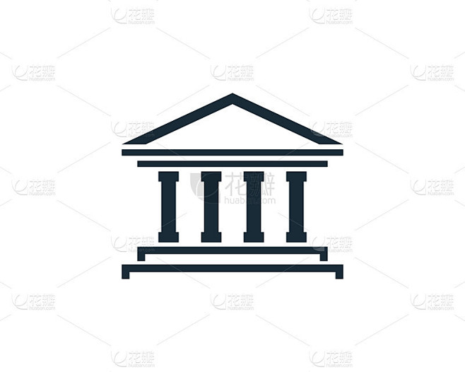 建筑，博物馆图标矢量模板插图设计