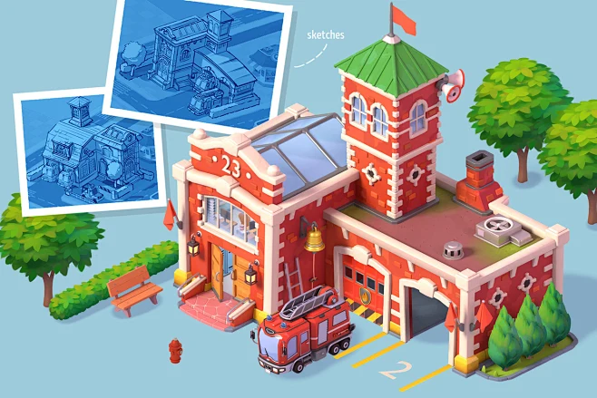 3D Digital Art game design design Game Art concept mobile game casual ...