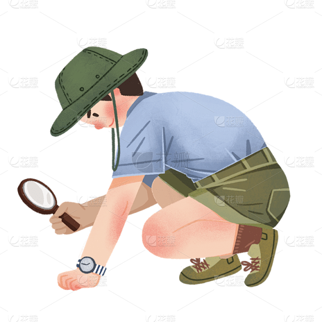 手绘风 人物插画贴纸 男生 2189