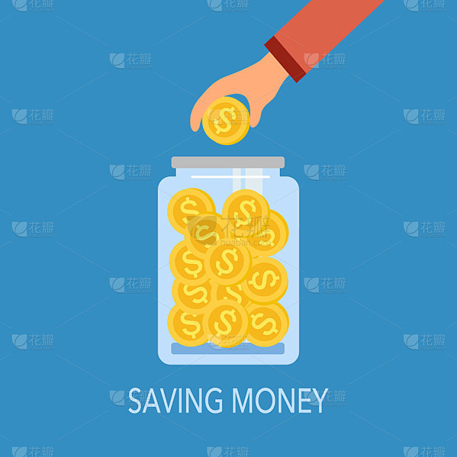 Save your money vector Illustration. Money savings