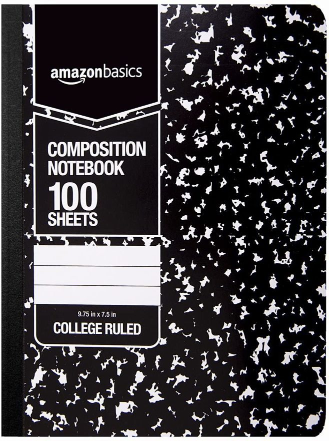Amazon.com : Amazon Basics College Ruled Composition Notebook, 100 ...