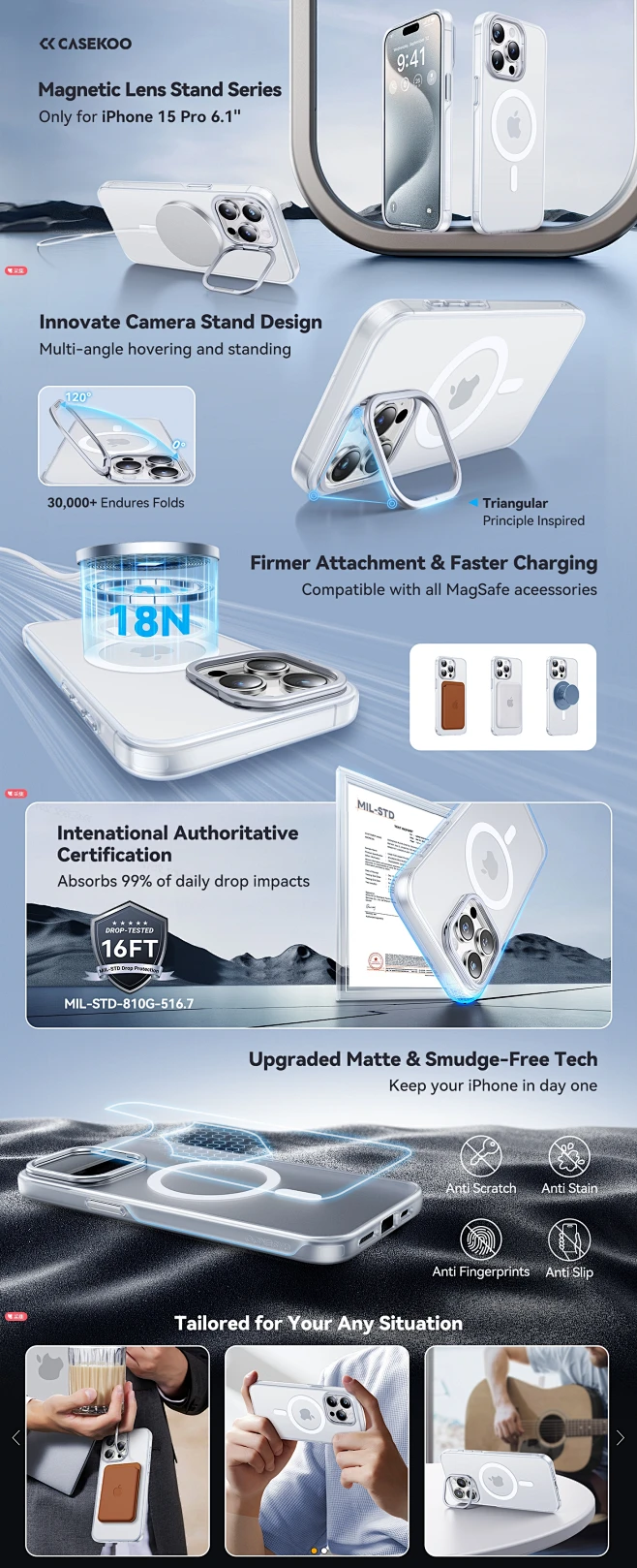 Amazon.com: CASEKOO 2024 Upgraded Magnetic Invisible Lens Stand for ...