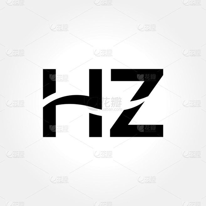 letter hz logo design linked template with black
