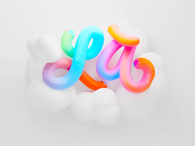 3D c4d cinema4d Fun Handlettering ILLUSTRATION lettering Magic okay ...
