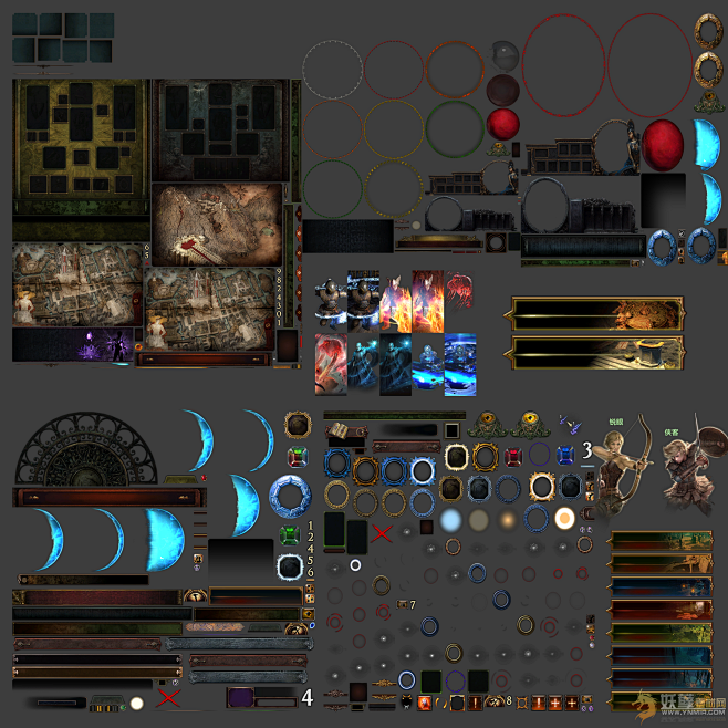 POE全套UI素材图片 - 界面模版 - 妖孽传奇素材网