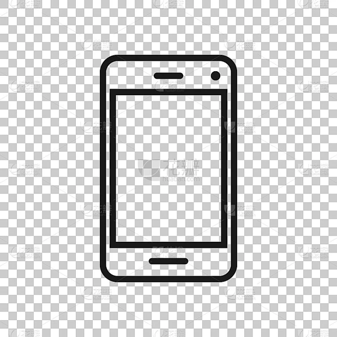 手机设备标志图标在透明风格。智能手机矢量插图孤立的背景。电话业务概念。素材-花瓣网