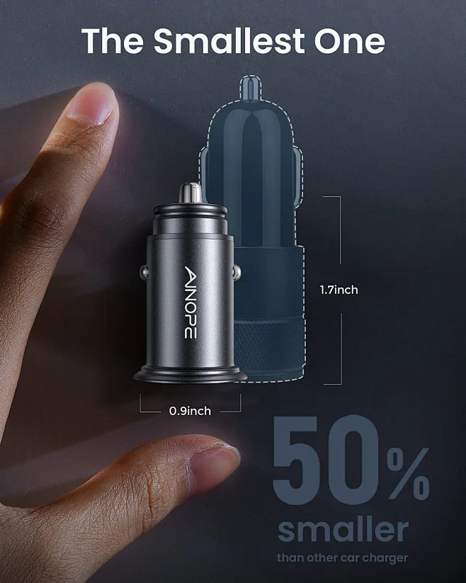 Amazon.com: Car Charger, AINOPE 4.8A All Metal Car Charger Adapter Mini ...
