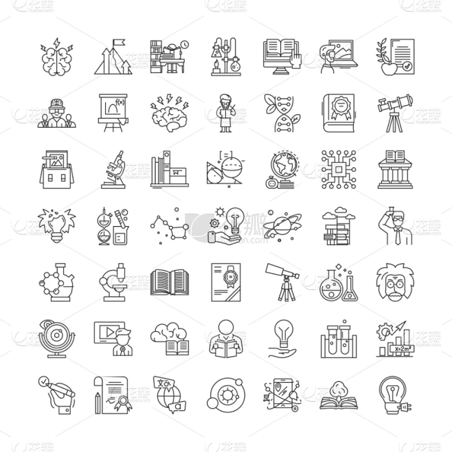 符号,矢量,绘画插图,计算机图标,标志,实验室,线条,直的,显微镜,科学实验素材-花瓣网