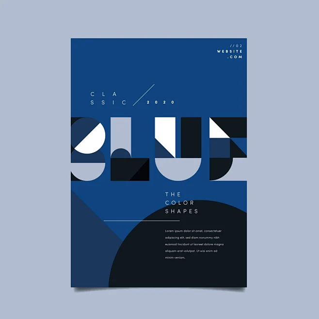 Abstract classic blue poster template-花瓣网