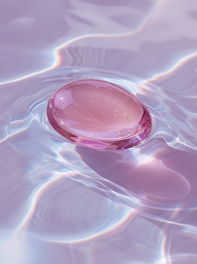 nrs3715_Close_up_of_a_pink_oval_shaped_cosmetic_product_floatin ...