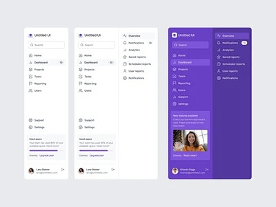 Sidebar navigation — Untitled UI clean ui dashboard design system figma ...