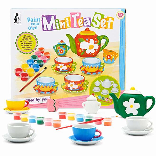 Koltose by Mash DIY Tea Set for Kids Painting Kit, Complete Mini Tea ...
