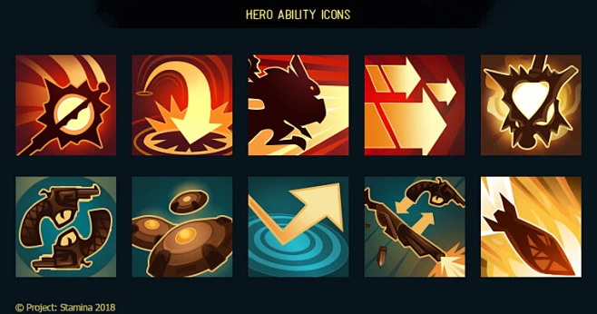 Hero Ability Icons. In order: LMB, RMB, Q, E, Ult.-花瓣网