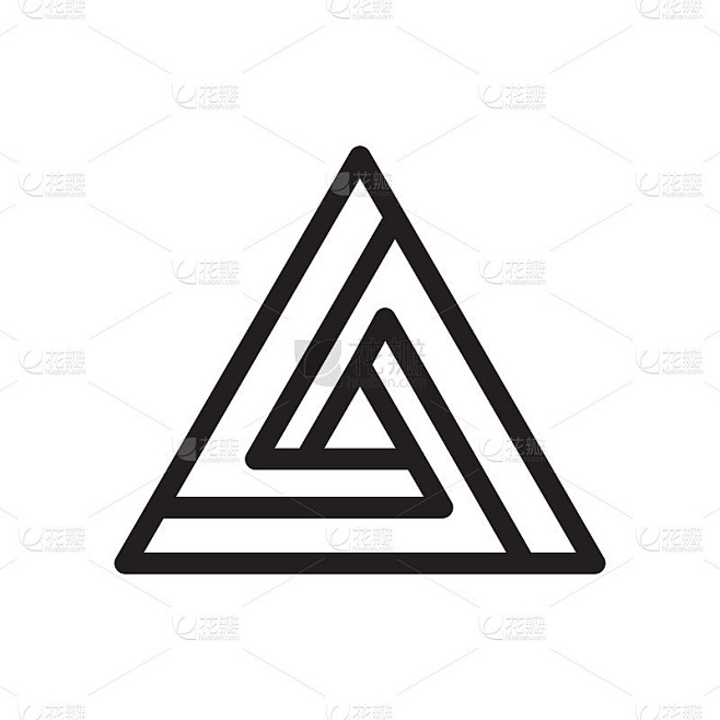 三角形图标矢量标志和符号孤立在白色背景，三角形标志的概念