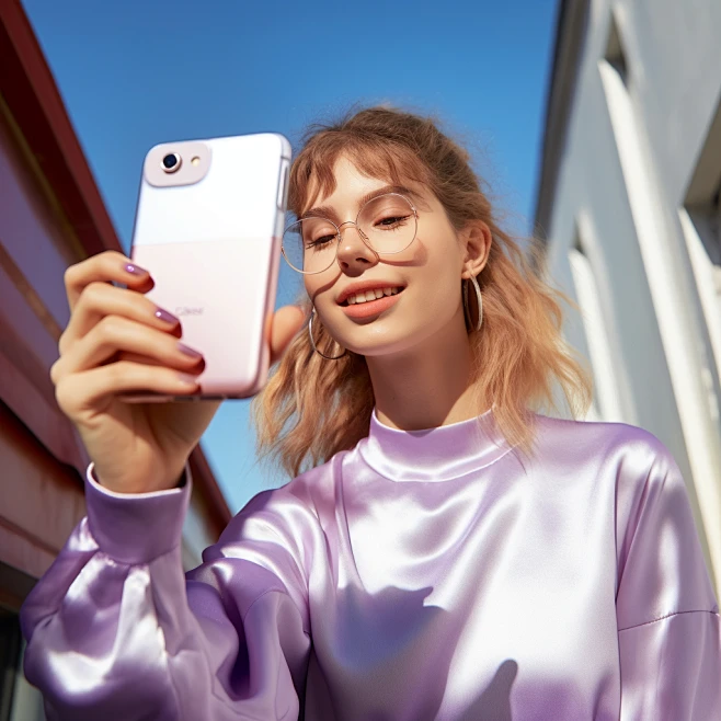 yichao777_eyes_open_and_looking_at_the_mobile_phone_Taking_a_se ...