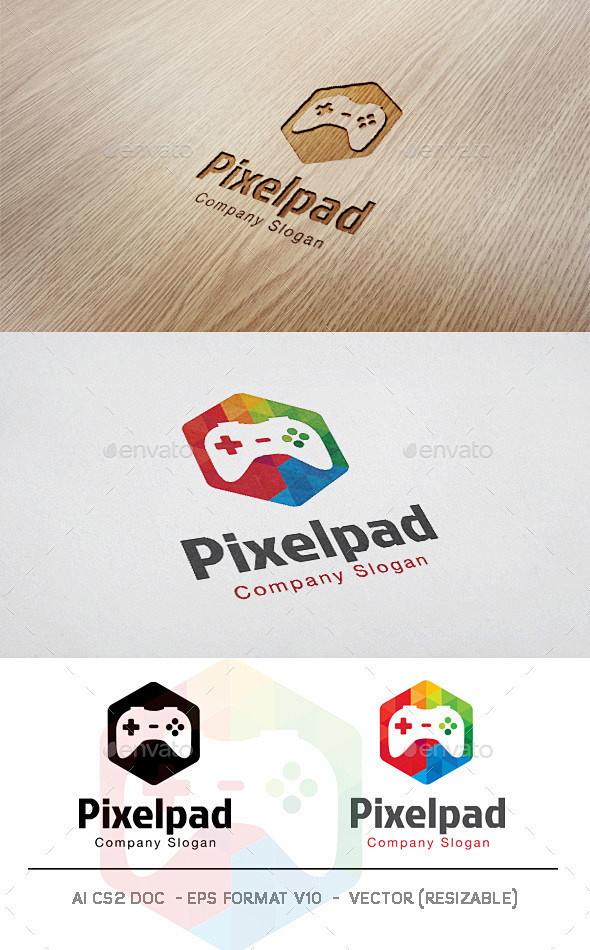 像素垫标志——对象标识模板Pixel Pad Logo - Objects Logo Templates品牌、品牌、色彩艳丽、立方、数据开发 ...