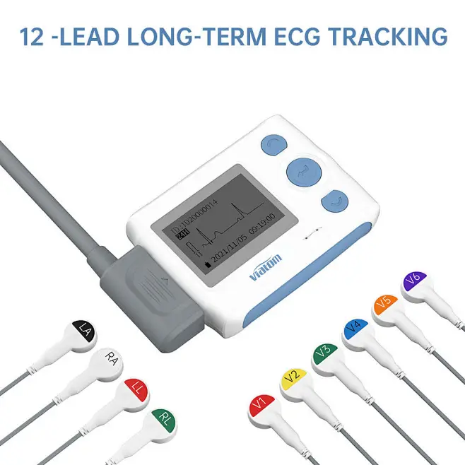 Viatom Th12 24 Hour Ai Analysis 12 Channel Portable Ecg Machine 12 Lead ...