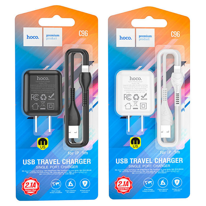 hoco-c96-single-port-wall-charger-us-usb-ltn-set-packaging