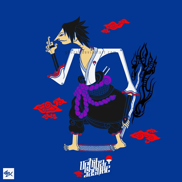 Naruto Wayang - Team 7 : Naruto fanart in wayang style. -花瓣网