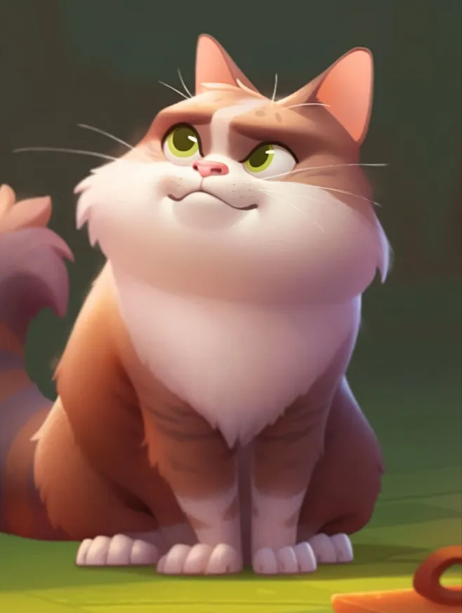 This contains an image of: Ai cat , cartoon-花瓣网