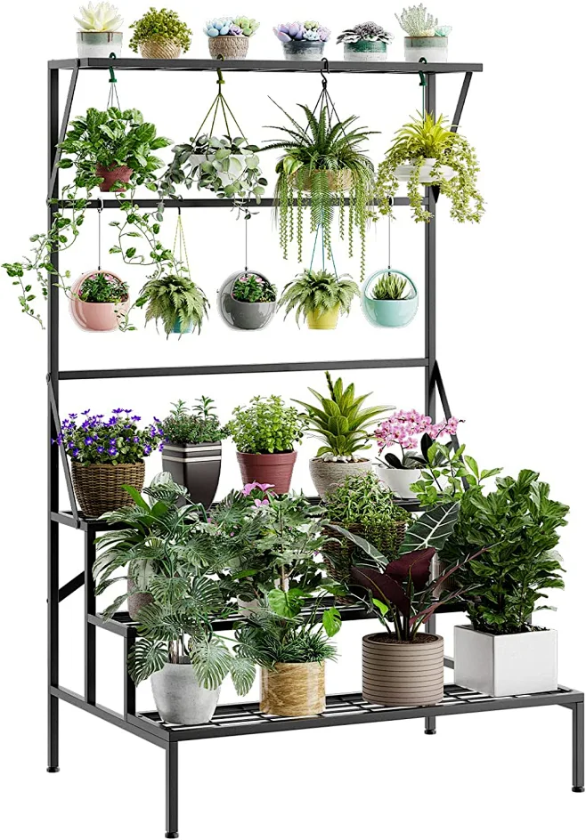 Amazon.com: IDEALHOUSE Plant Stand Indoor Outdoor-4-Tier Tall Plant ...