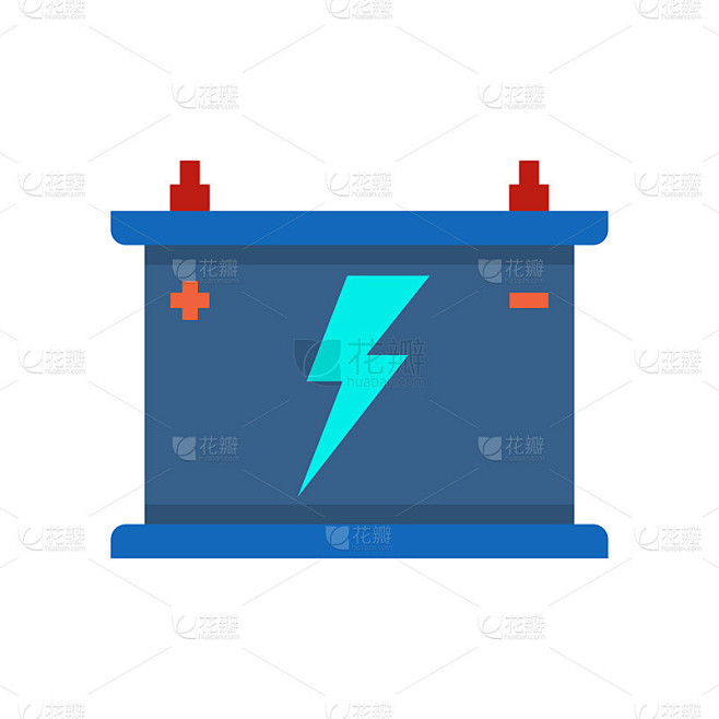 电池平面图标电存储，备用直流电源