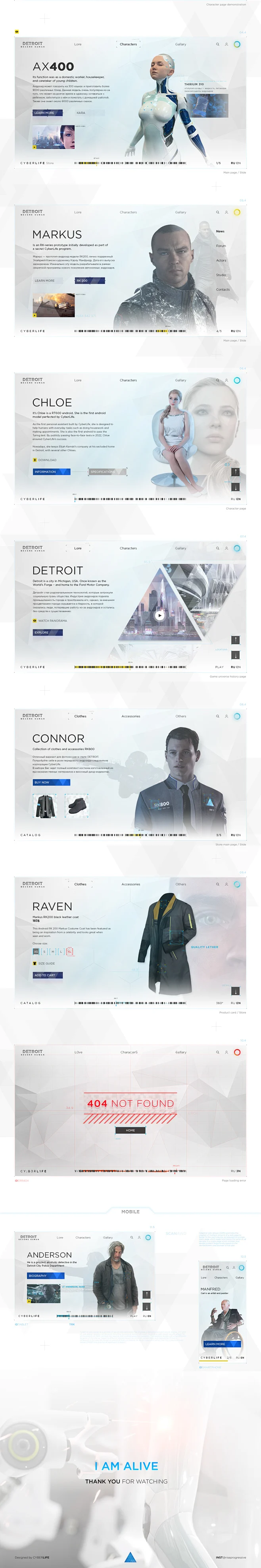 DETROIT Become Human Web Concept : Here is the concept of a site based ...