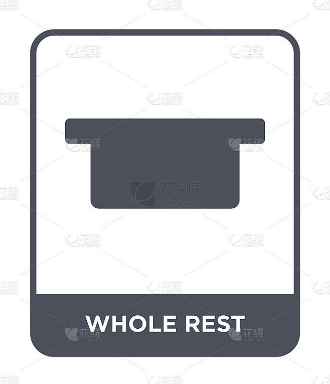 whole rest icon vector on white background, whole