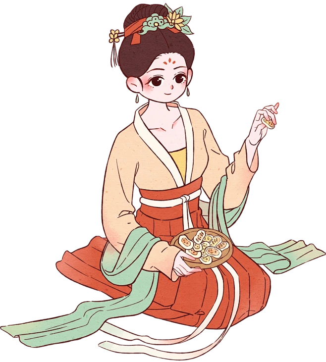 中国风宋朝风俗场景插画-母亲-花瓣网