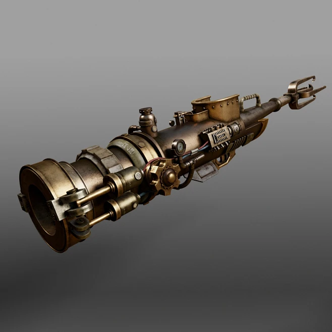 Steampunk Cannon_Side view-花瓣网