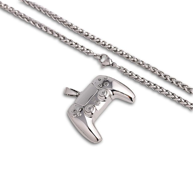 Amazon.com: Socokici Silver Iced Out Game Controller Pendant, Cool ...
