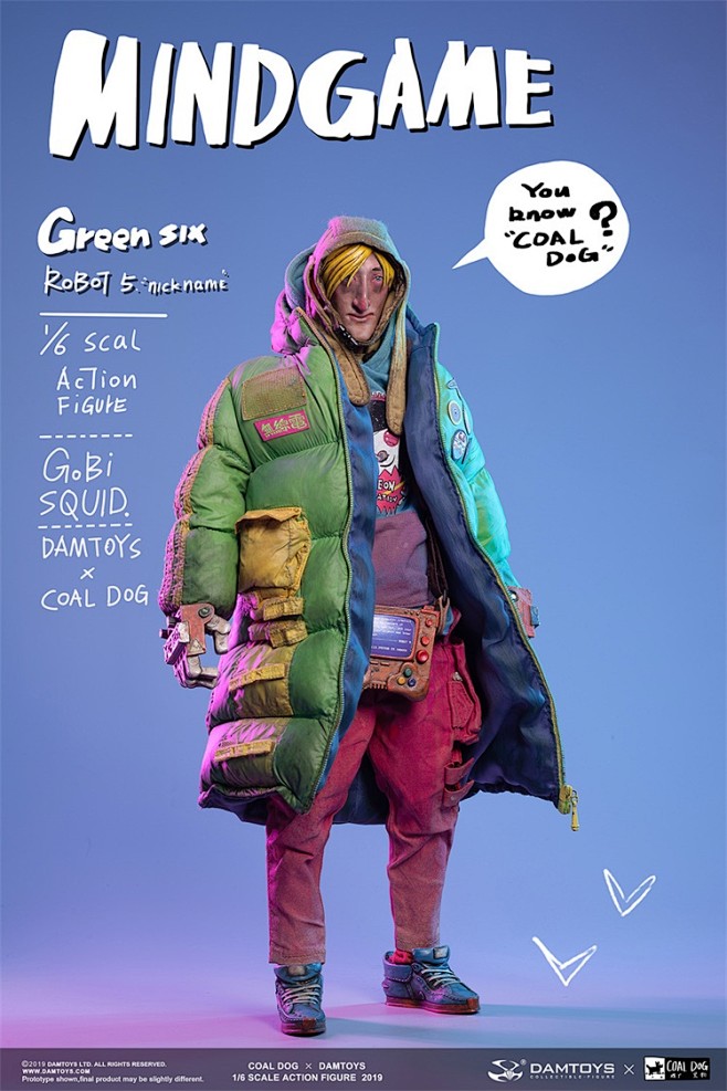 废土风 Damtoys x Coal Dog 煤厂黑狗 ZP003 1/6 Mindgame 绿六-淘宝网