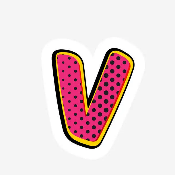 漫画风格字母V免抠素材_新图网 https://ixintu.com 3D英文字母 彩色字母 漫画风格字母V 立体字母 艺术字体 艺术字母 英文字母-花瓣网