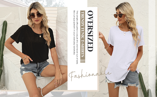 Womens Tshirts Short Sleeve Loose Fit Tee Tops Solid Color Basic Comfy