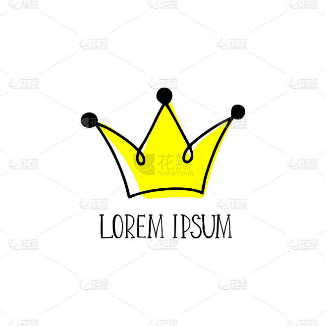 Hand drawn crown icon on a white background.