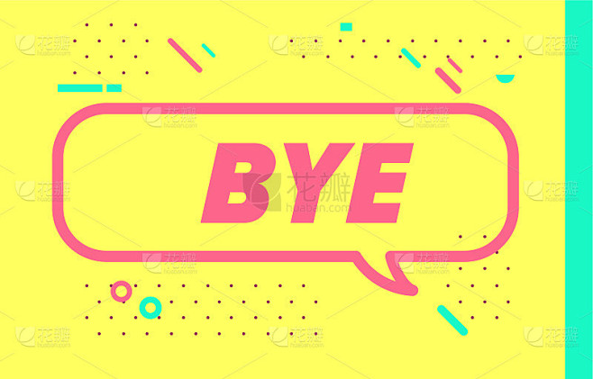 BYE in design banner. vector template for web, pri