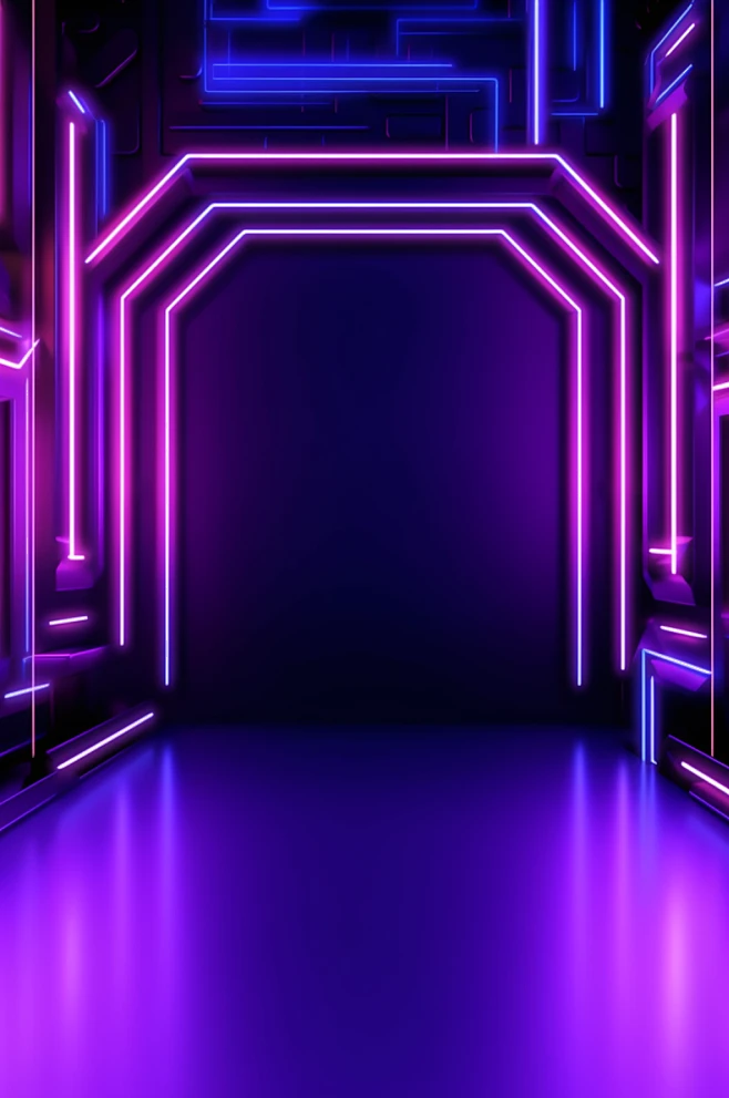 AI数字艺术竖版紫色霓虹灯电商背景图-众图网-花瓣网