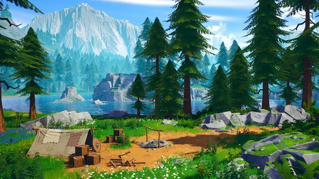 Stylized Forest Open World UE5-花瓣网