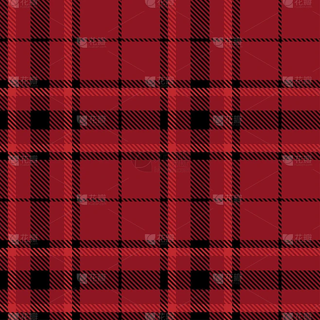 Tartan plaid seamless pattern black line fabric te素材-花瓣网