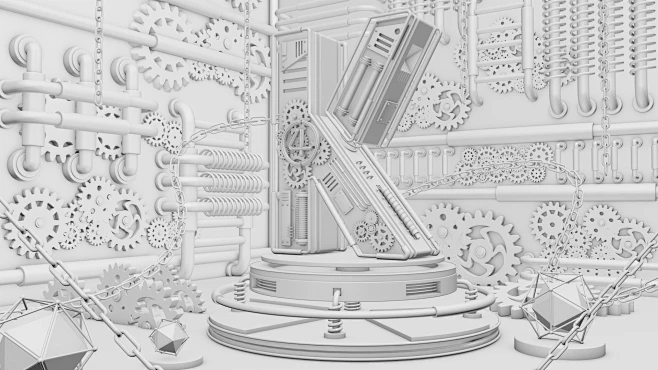 C4D机械字合集~_周仟_【68Design】-花瓣网