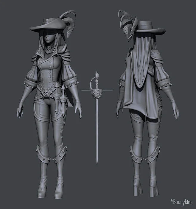 Musketeer, Yekaterina Bourykina : Musketeer, from own concept. diffuse only screenshots from ...