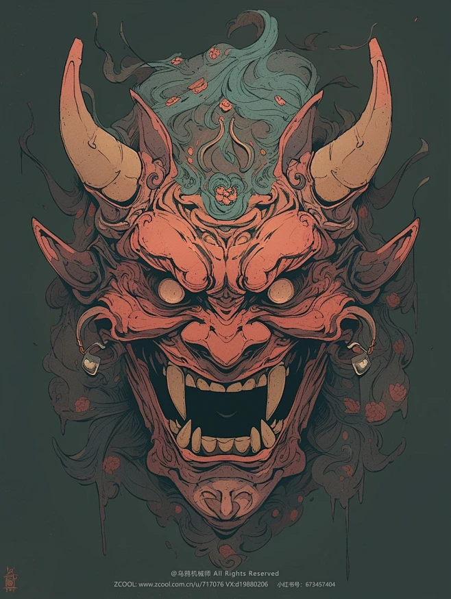 Crow880206_highly_detailed_illustration_of_a_Hannya_mask_rich_t ...