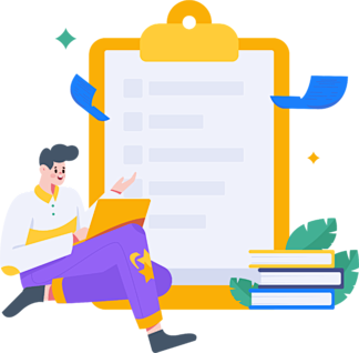 问卷报告扁平矢量人物场景插画问卷报告1