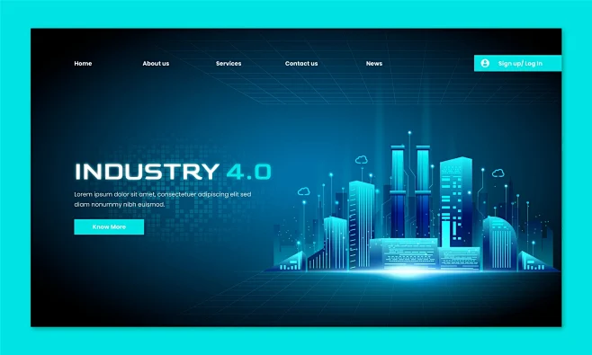 Industry 4.0 template design-花瓣网