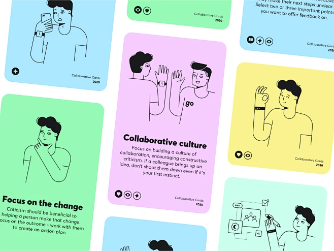 Collaborative Cards colors emotions teamwork team characters ...