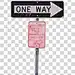 Vintage s, black and white one way road sign transparent background PNG ...