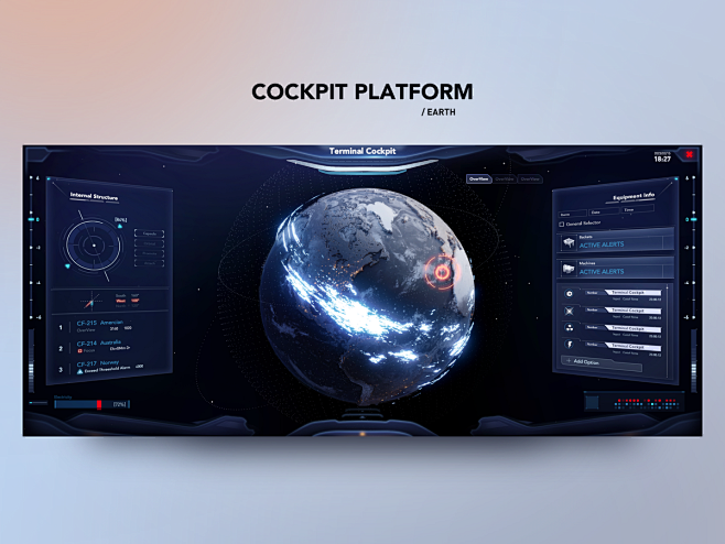 Cockpit Platform x FUI 3d blender data 数据可视化设计 earth fui hud 界面技术 ui ...