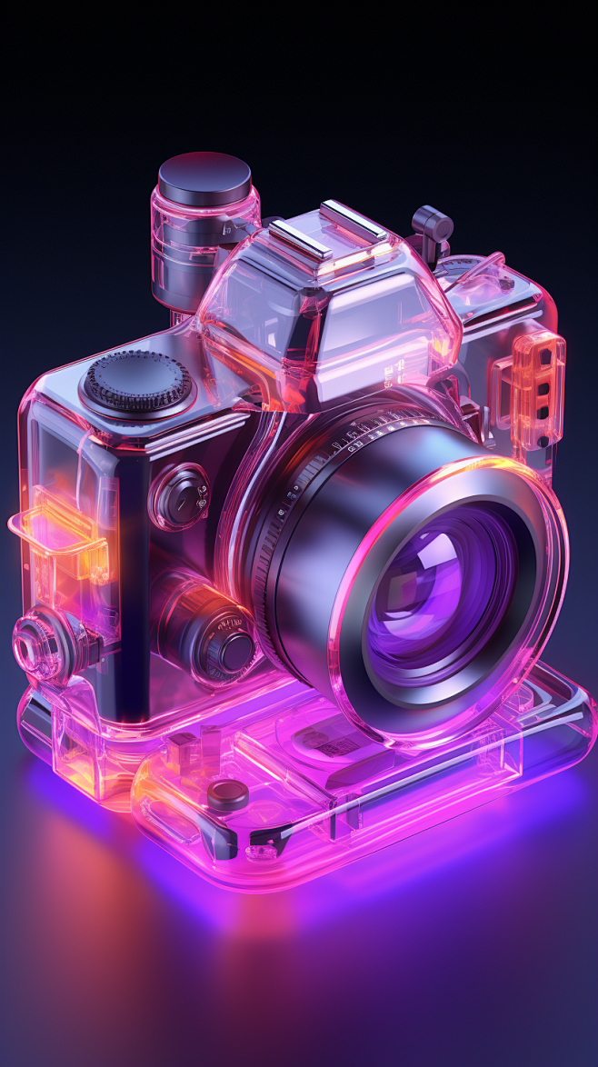 caibo2023_Colorful_transparent_camera_icon_3d_rendering_isometr ...