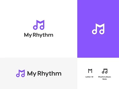 My Rhythm Logo Design rhythm lettermark music note concept audio techno ...