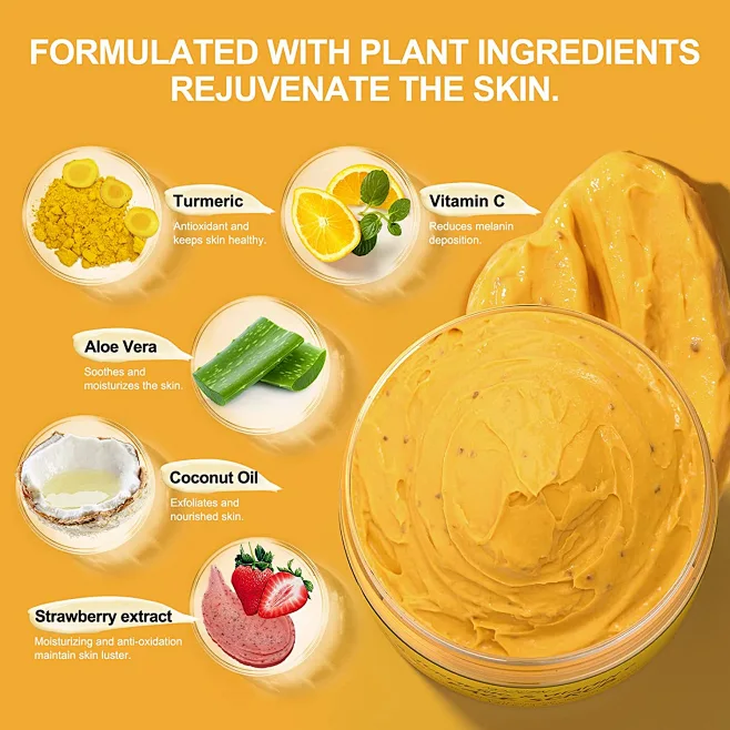 Amazon.com: Vitamin C and Turmeric Face Scrub Cream Organics ...